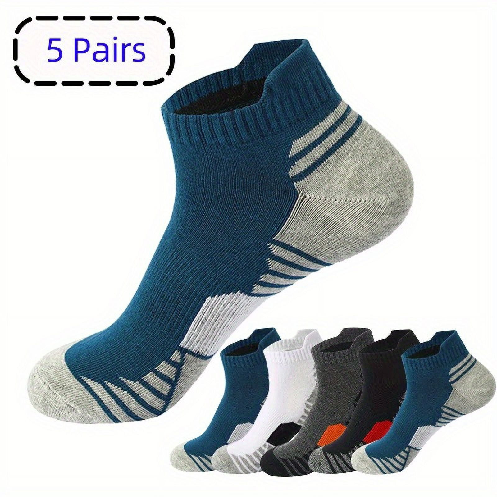 5 Pairs of Soft & Breathable Cotton Blend Short Socks for Men ...