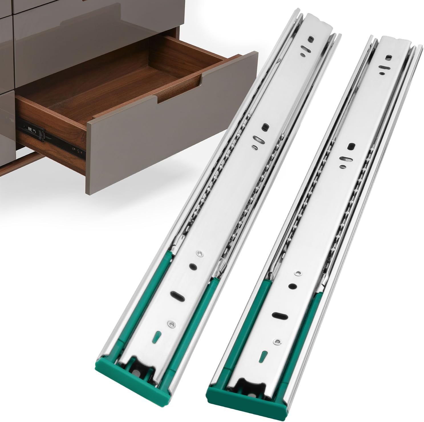 5 Pairs Soft Close Drawer Slides 24 Inch Heavy Duty Side Mount Dresser ...