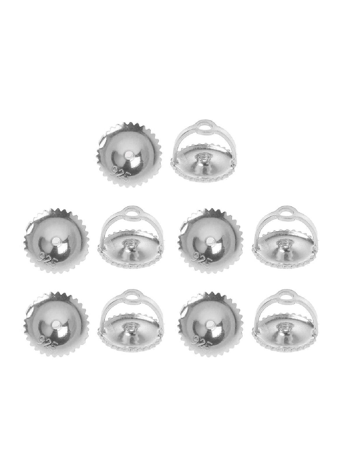 5 Pairs Sterling Silver Screw On Earring Backs Threaded Screw Earring ...