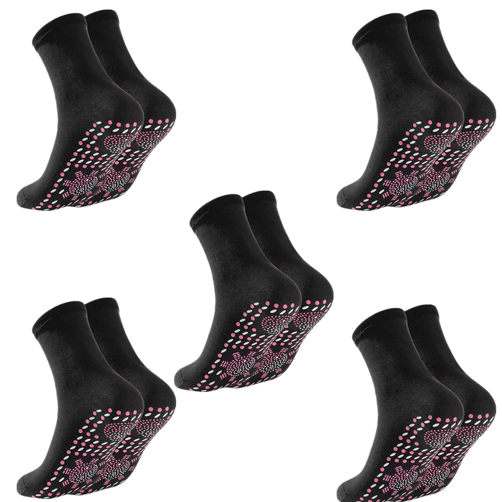 5 Pairs Tourmaline Acupressure Self-Heating Shaping Socks, Tourmaline ...