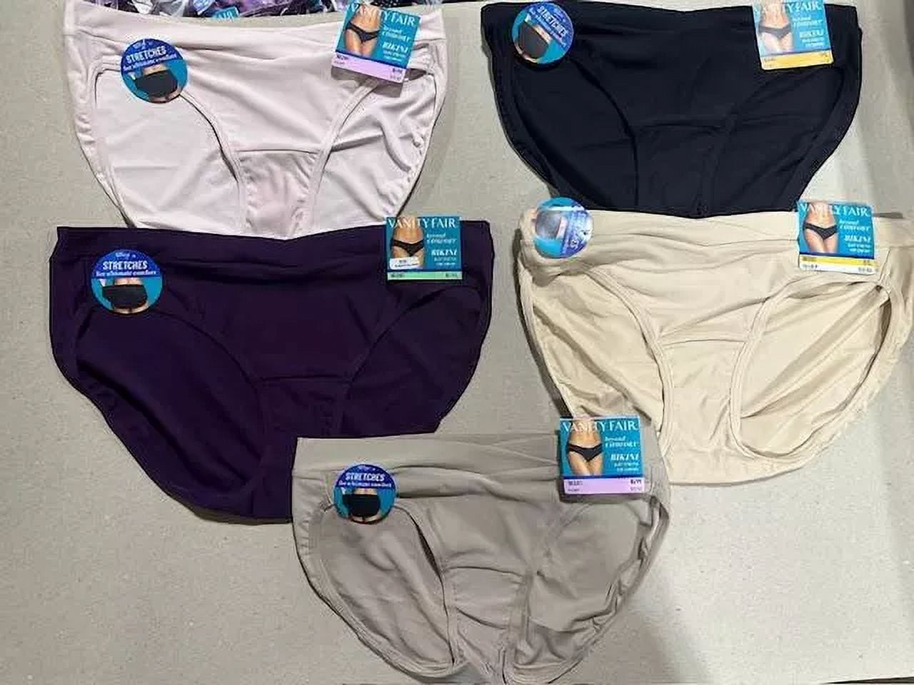 5 Pairs Vanity Fair Beyond Comfort Silky Stretch Bikini Panty 18291 ...