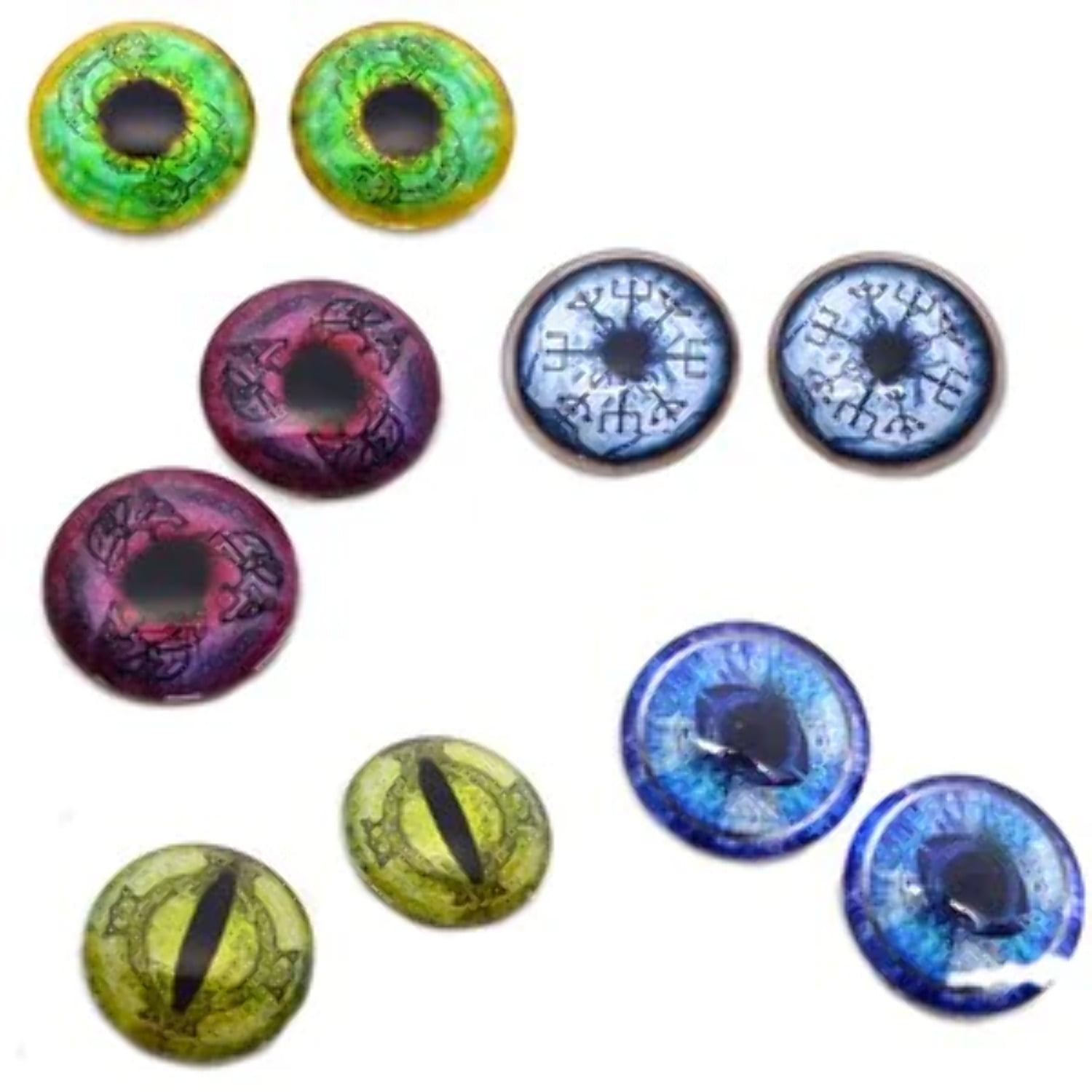 5 Pairs Viking Inspired Glass Eye Discounted Bundle Set of 10 Eyes ...