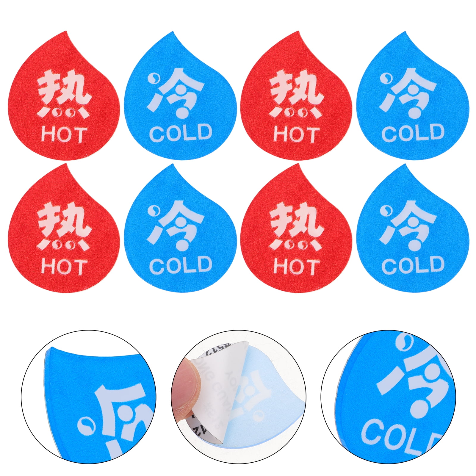 5 Pairs Water Hot Cold Signs Bathroom Faucets Sinks Hot Cold Signs for ...
