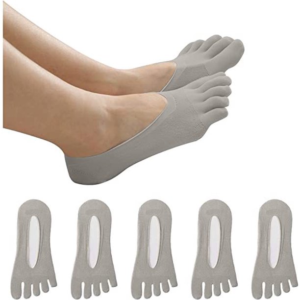 5 Pairs Woman Girl Five Finger Socks Invisible Toes Socks Invisibility ...
