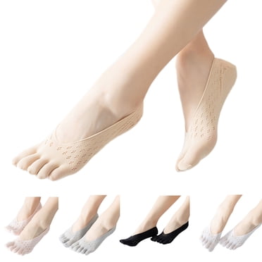 Walbest Ladies Ultra Short Breathable Five Toe Separator Open Toe Socks ...