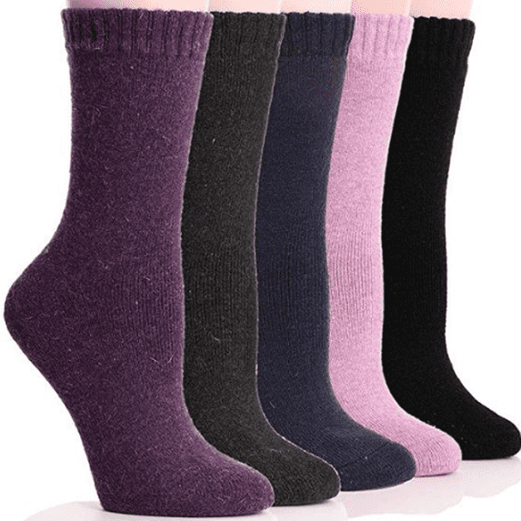 5 Pairs Women Merino Wool Boot Socks Warm Thermal Winter Thick Hiking ...