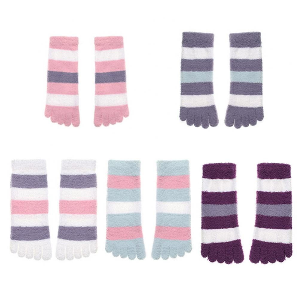 5 Pairs Women Toe Socks Fuzzy Toe Socks Winter Warm Toe Socks Five Toe ...