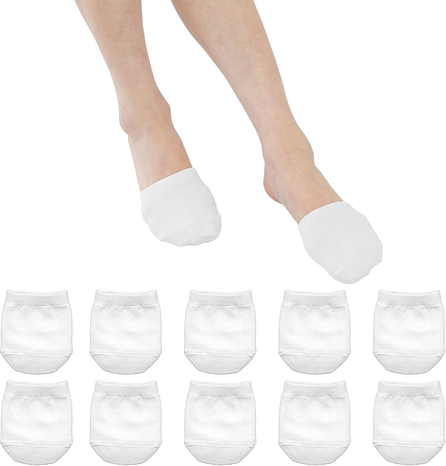 5 Pairs Women Toe Topper Cotton Half Socks No Show Mule Socks - Walmart.com