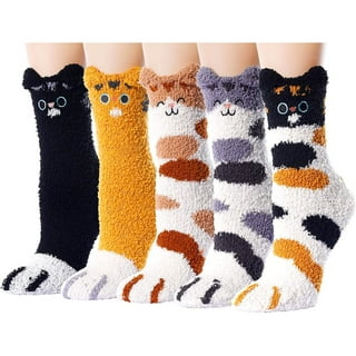 Christmas Fuzzy Cozy Socks for Women Fluffy Plush Warm Fun Colorful ...