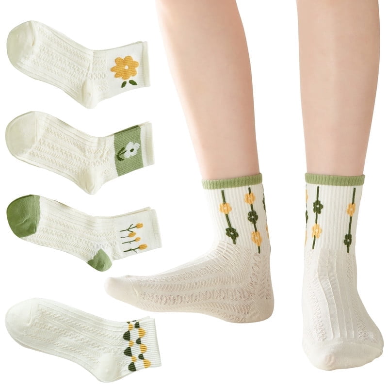 5 Pairs Women's Half-Toe No-Slip Socks - Cotton Blend Invisible Liners ...