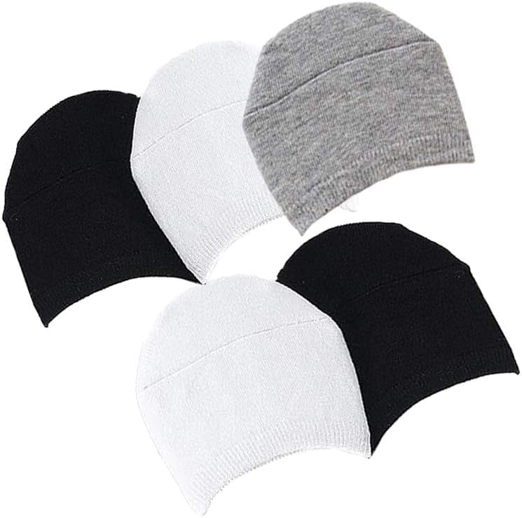 5 Pairs Womens Cotton Toe Topper No Show Invisible Half Liner Socks for ...