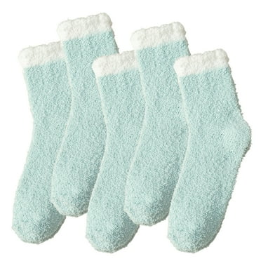 Women's Extra Large Fuzzy Soft Colored Cozy Plush Warm Fluffy Socks ...