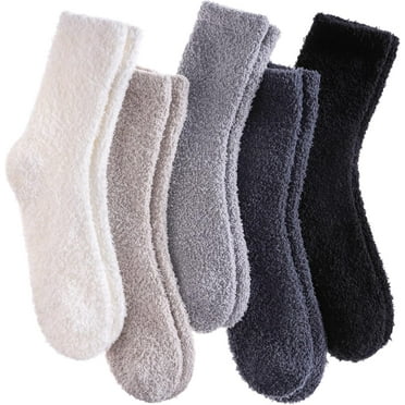 YOMYM 7 Pairs Fuzzy Socks for Women Cozy Fluffy Winter Slipper Warm ...