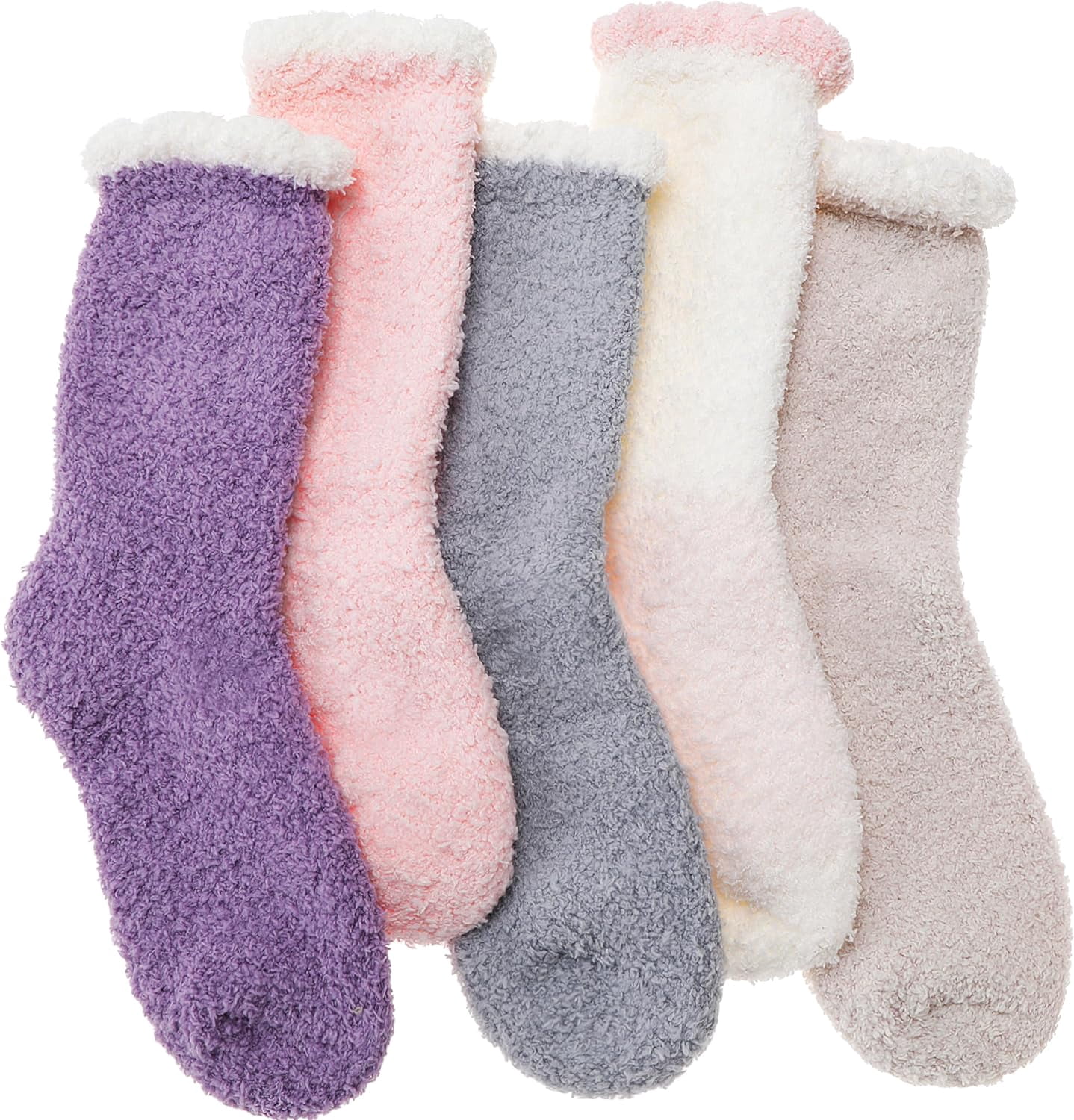 5 Pairs Womens Fuzzy Socks, Slipper Fluffy Cozy Comfy Socks Cabin Plush ...