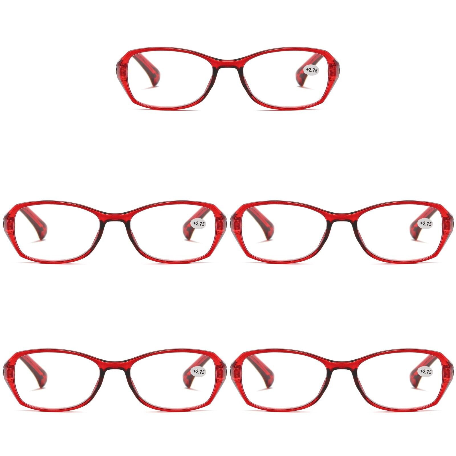 5 Pairs Womens Ladies Blue Light Blocking Reading Glasses Red Readers ...