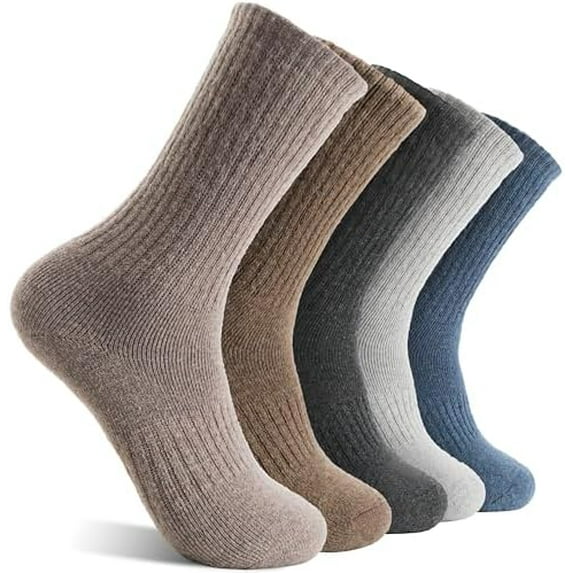 5 Pairs Womens Merino Wool Socks Hiking Warm Winter Thick Thermal Crew ...