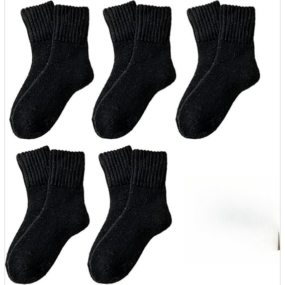 5 Pairs Womens Solid Mid-Calf Socks, Casual Soft Comfy Warm Socks for ...