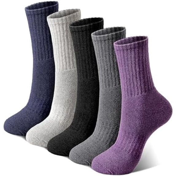 5 Pairs Wool Socks for Women, Thermal Warm Womens Merino Wool Hiking ...