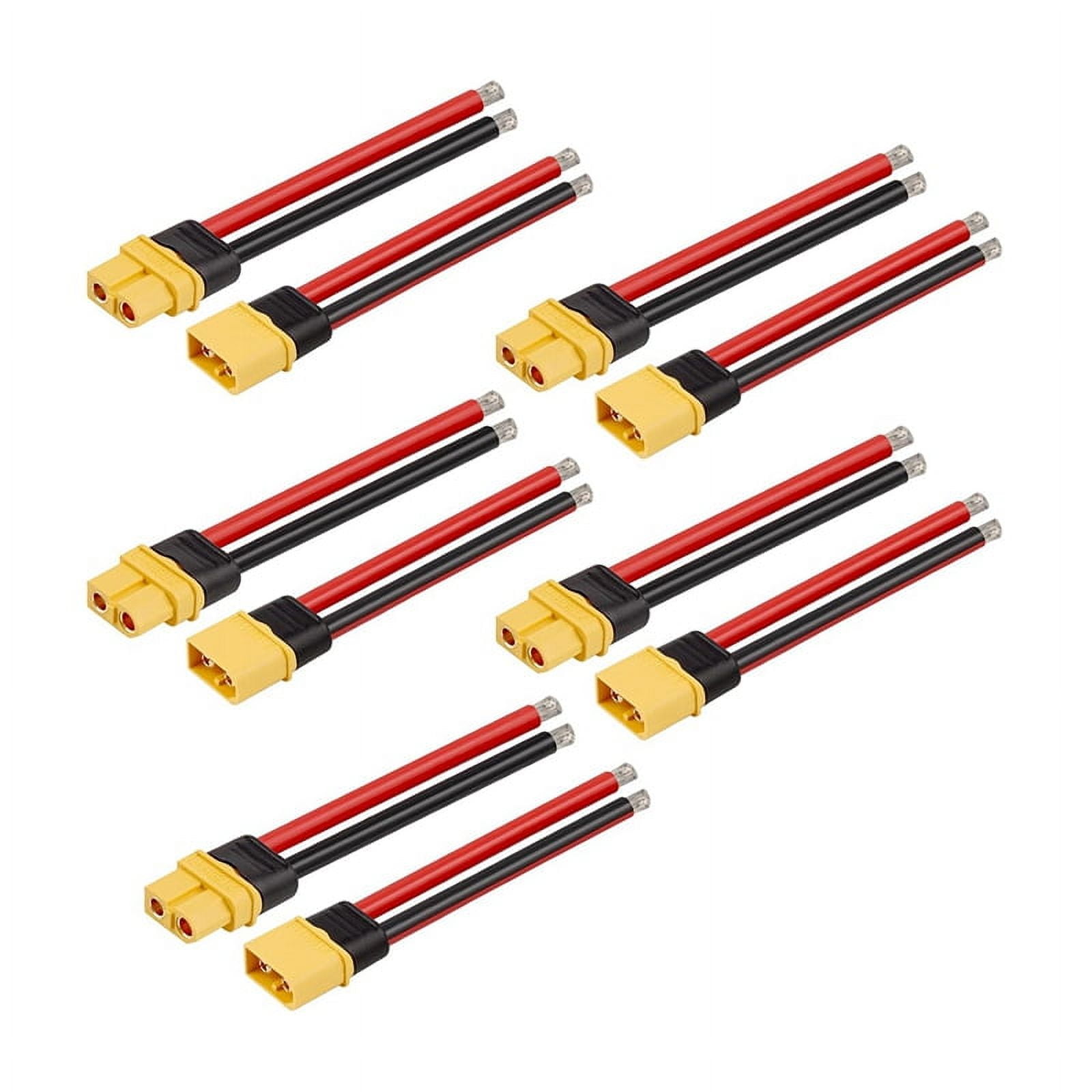 5 Pairs Plug Female and Male Connector with 100mm 10AWG Silicon Wire ...