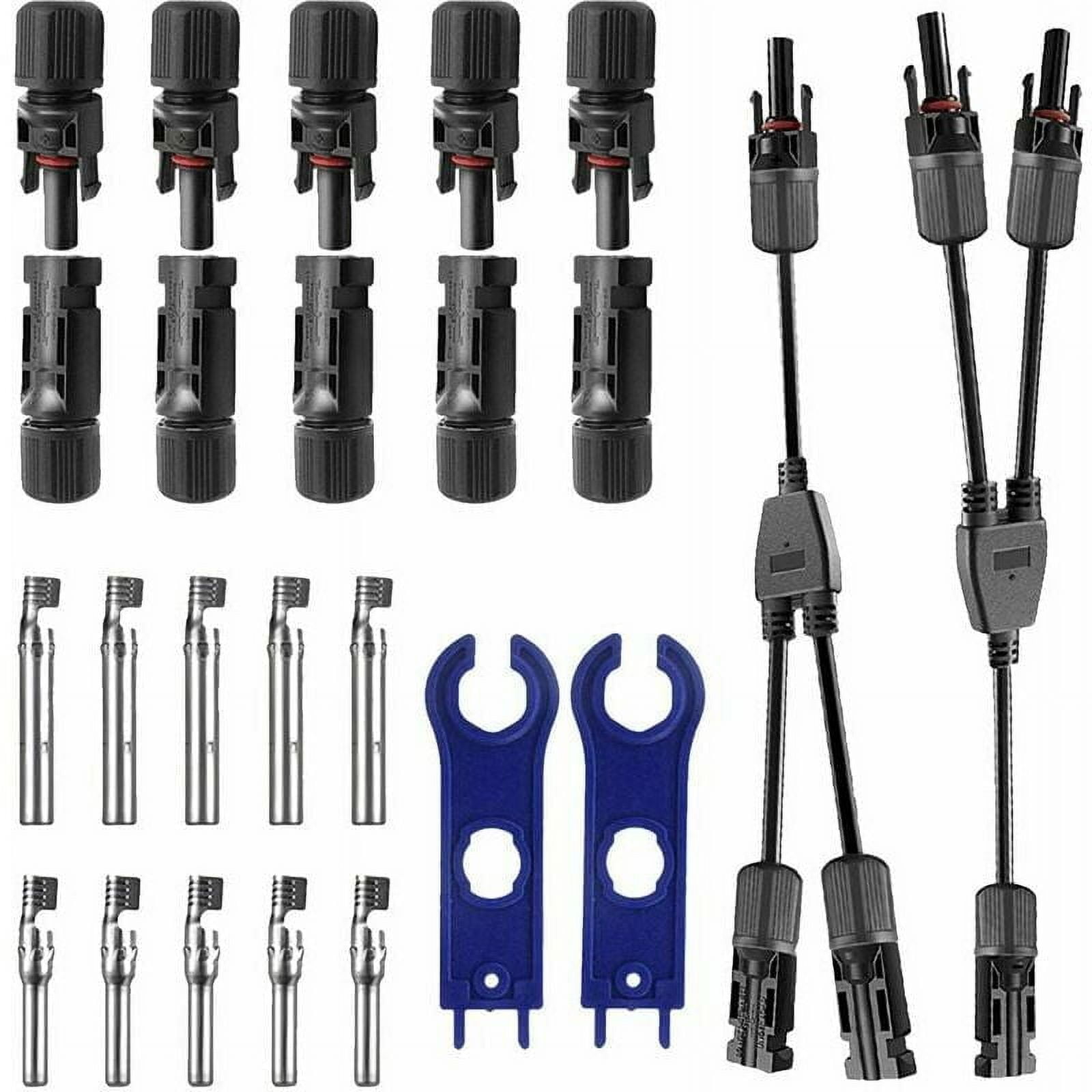 5 Pairs of manual/female solar panel cable connectors with 1 2 branches ...