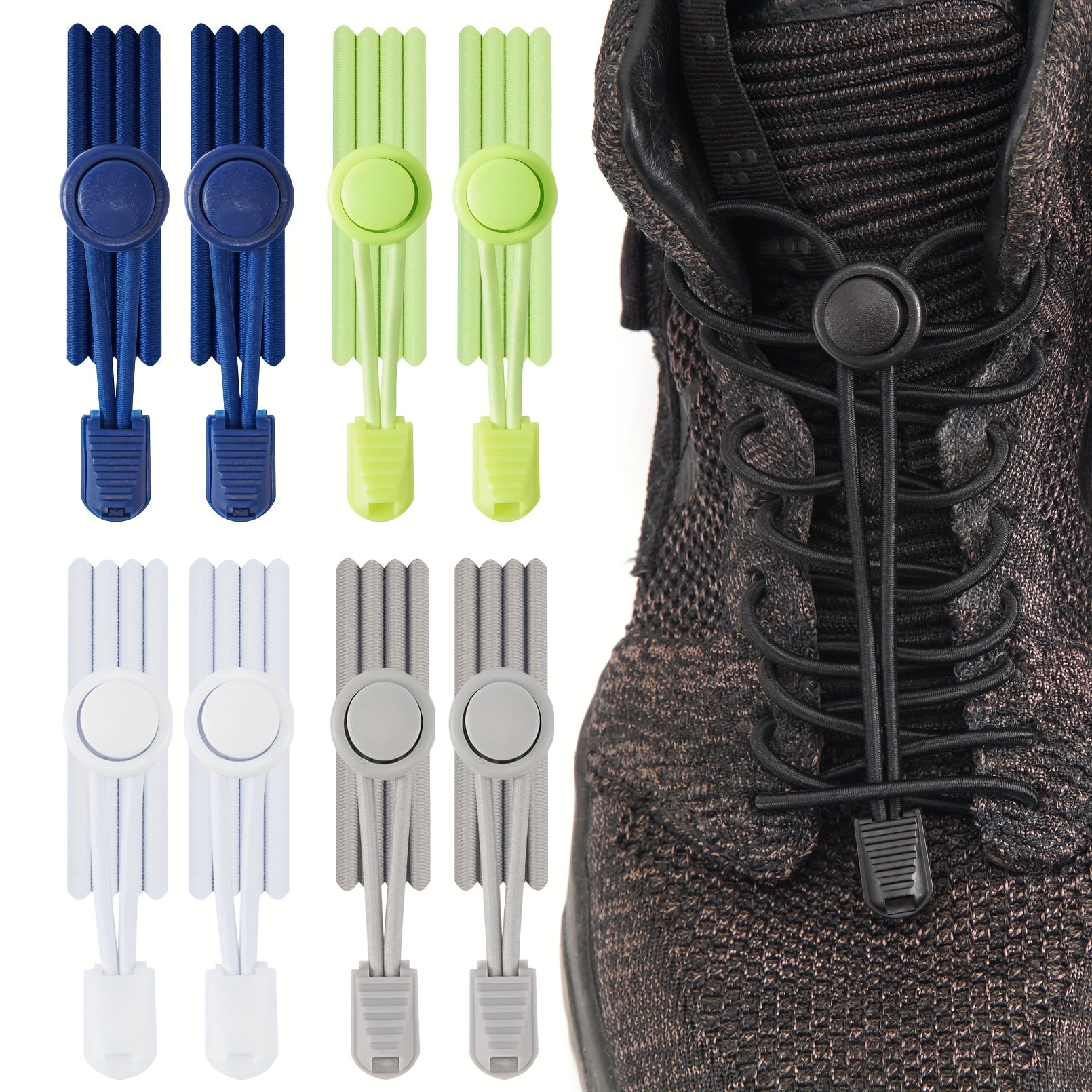 5 Pairs of Elastic Laces, One Size Fits All Elastic Laces, with ...