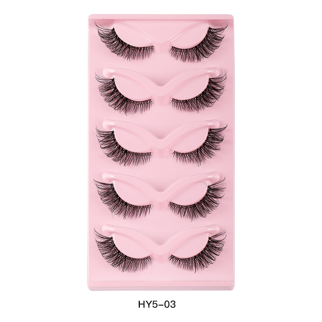 5 Pairs of False Eyelashes, Cat Eye Lashes, Wing Tail Eye Extension ...