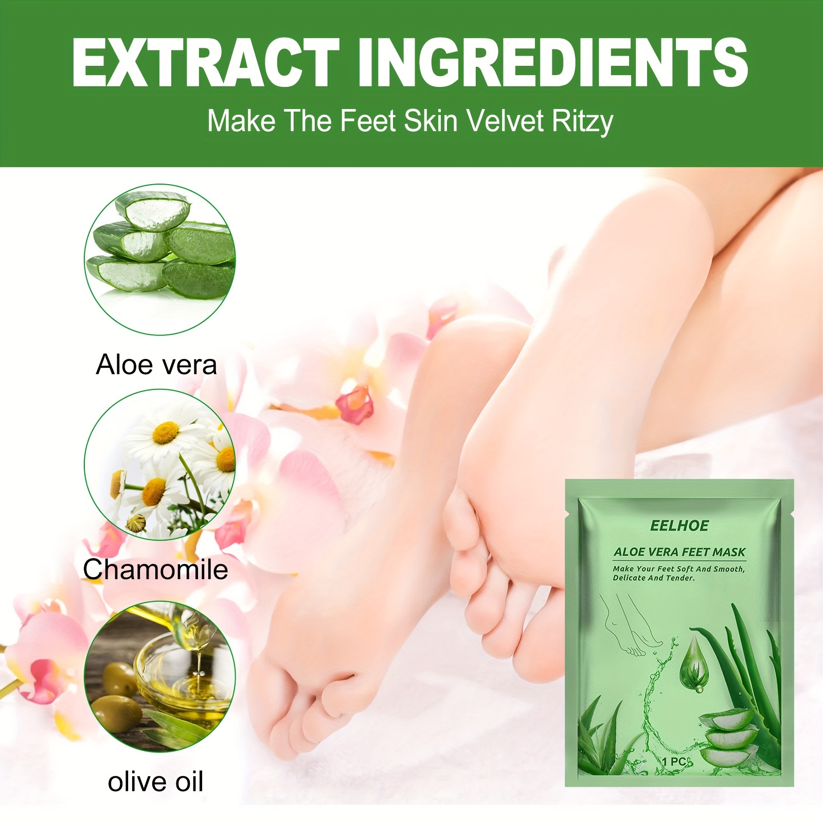 5 Pairs of Hypoallergenic Aloe Vera Foot Masks Exfoliating Socks with ...