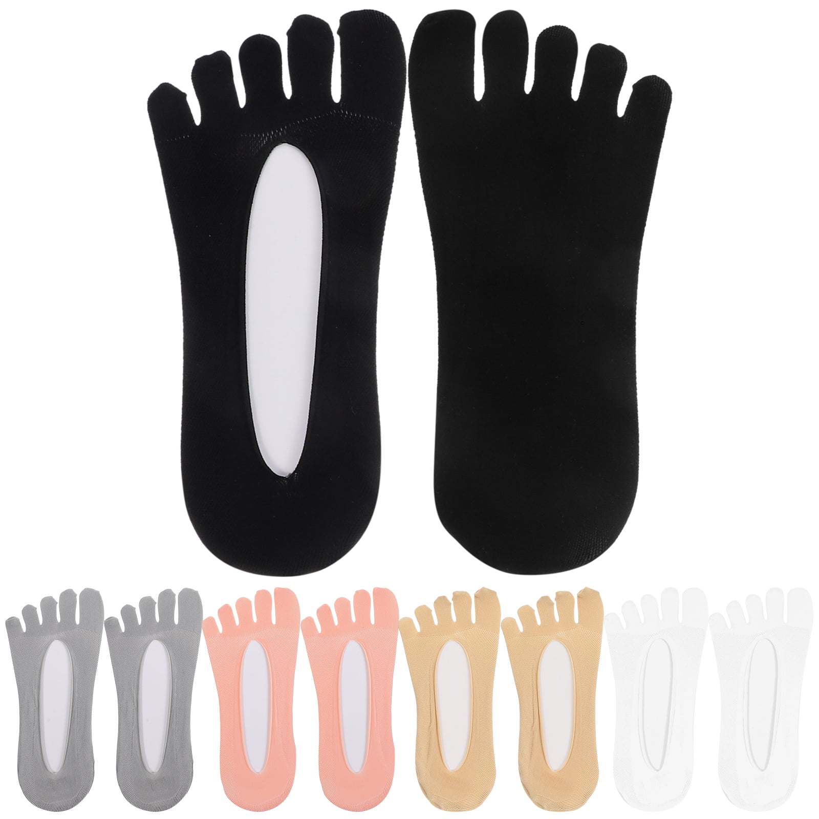 5 Pairs of Low Cut Socks Woman Toe Separator Socks Invisible Toe Socks ...