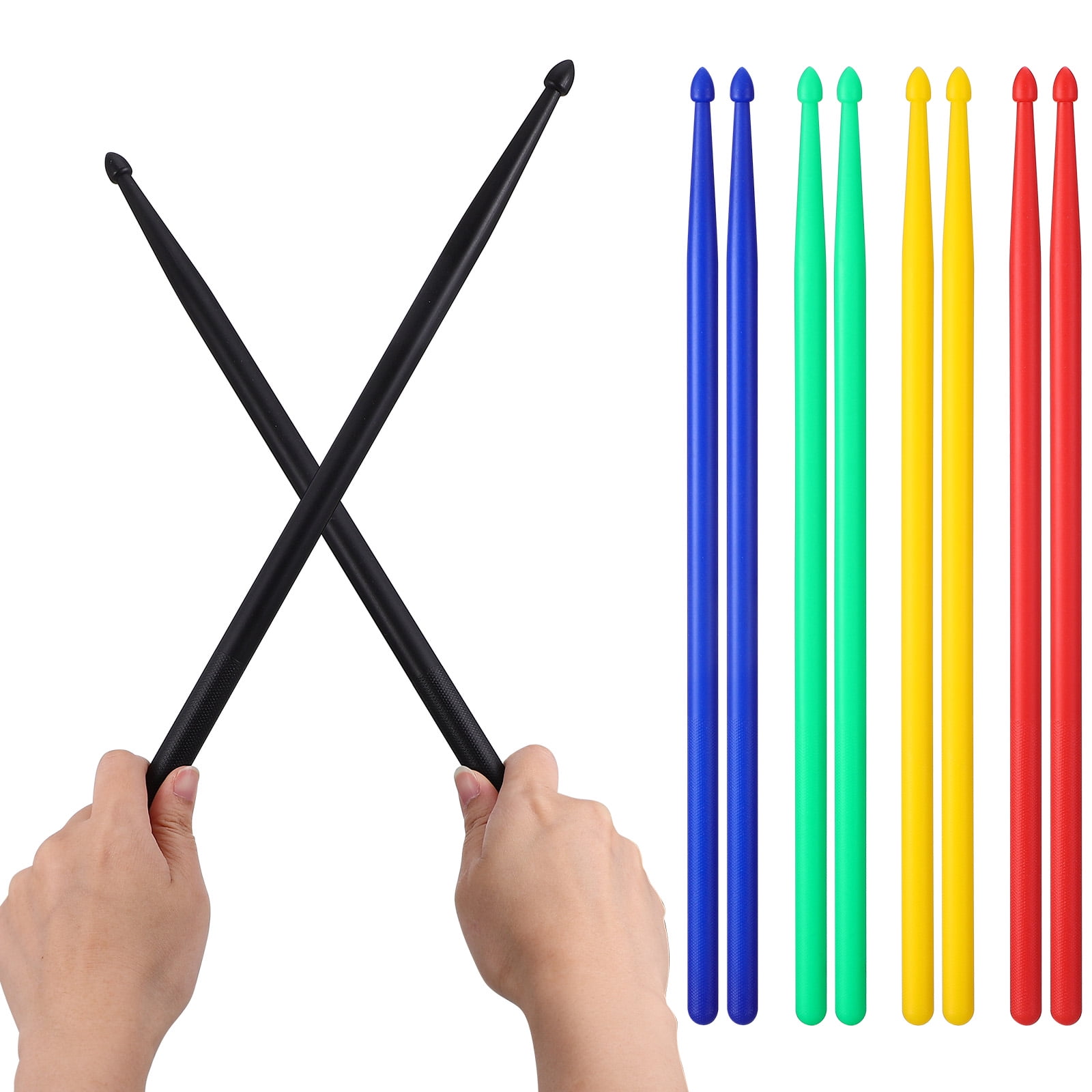 5 Pairs of Nylon Drumstick Drum Sticks Set Wood Tip Drumstick ...