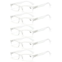 3 Pairs Lightweight Transparent Clear Lens Rectangular Readers with ...