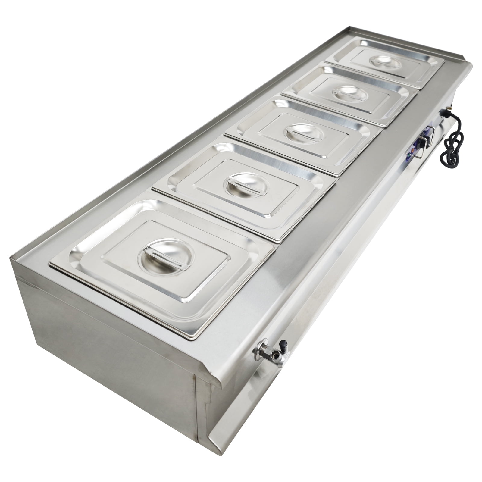 5-Pan Bain-Marie Buffet Food Warmer Buffet Steam Heater Food Soup ...