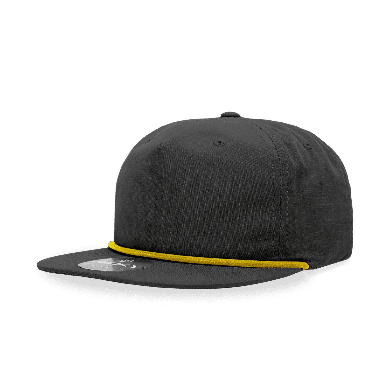 Decky 6032 5 Panel High Profile Relaxed Cotton Blend Rope Hat-Black ...