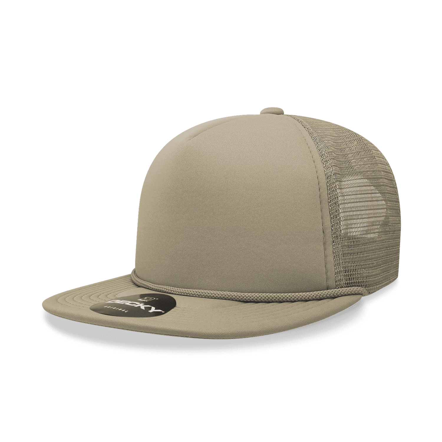 Decky 6026 5 Panel High Profile Structured Foam Trucker Hat-Khaki ...