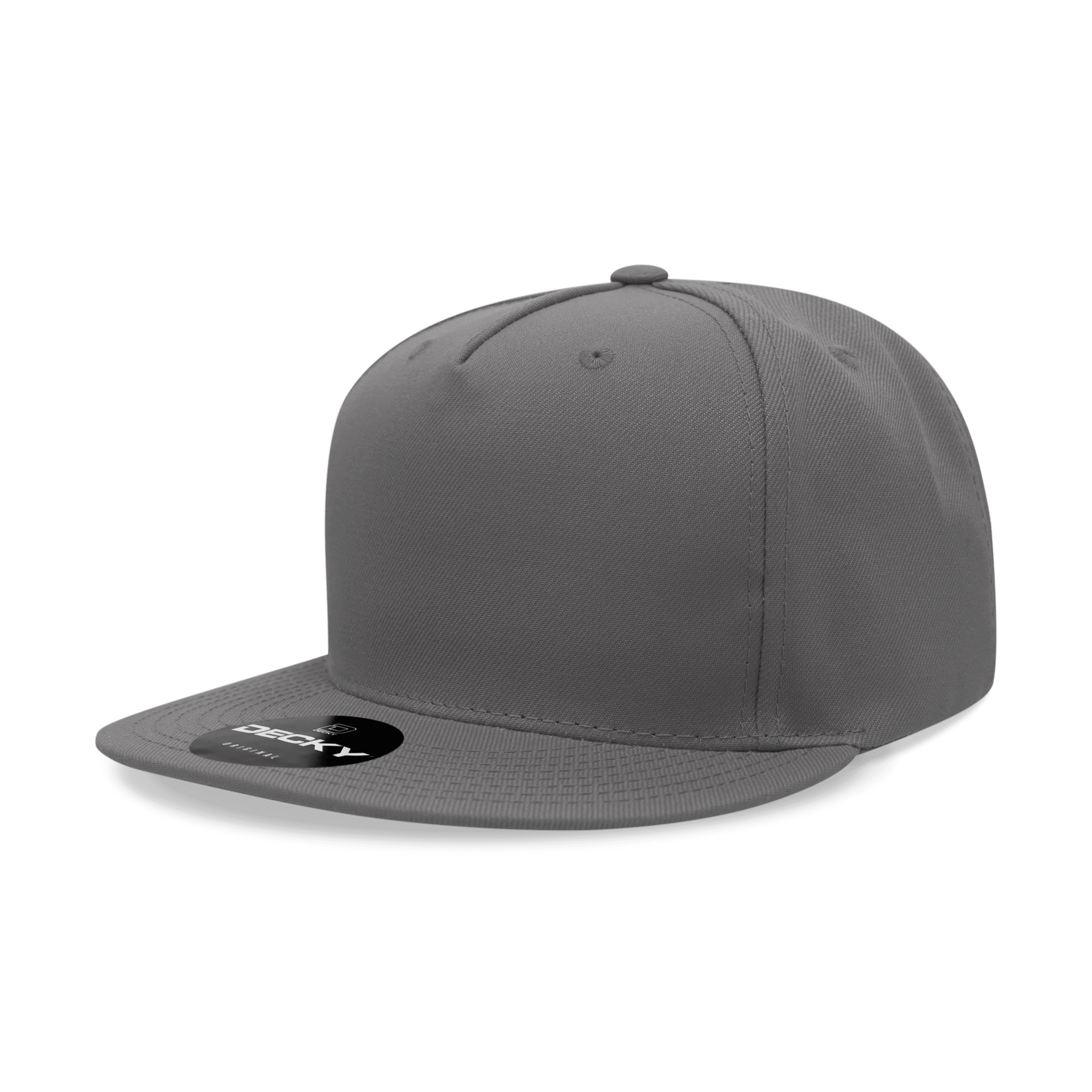 Decky 6029 5 Panel High Profile Structured Polyester Snapback-Charcoal ...