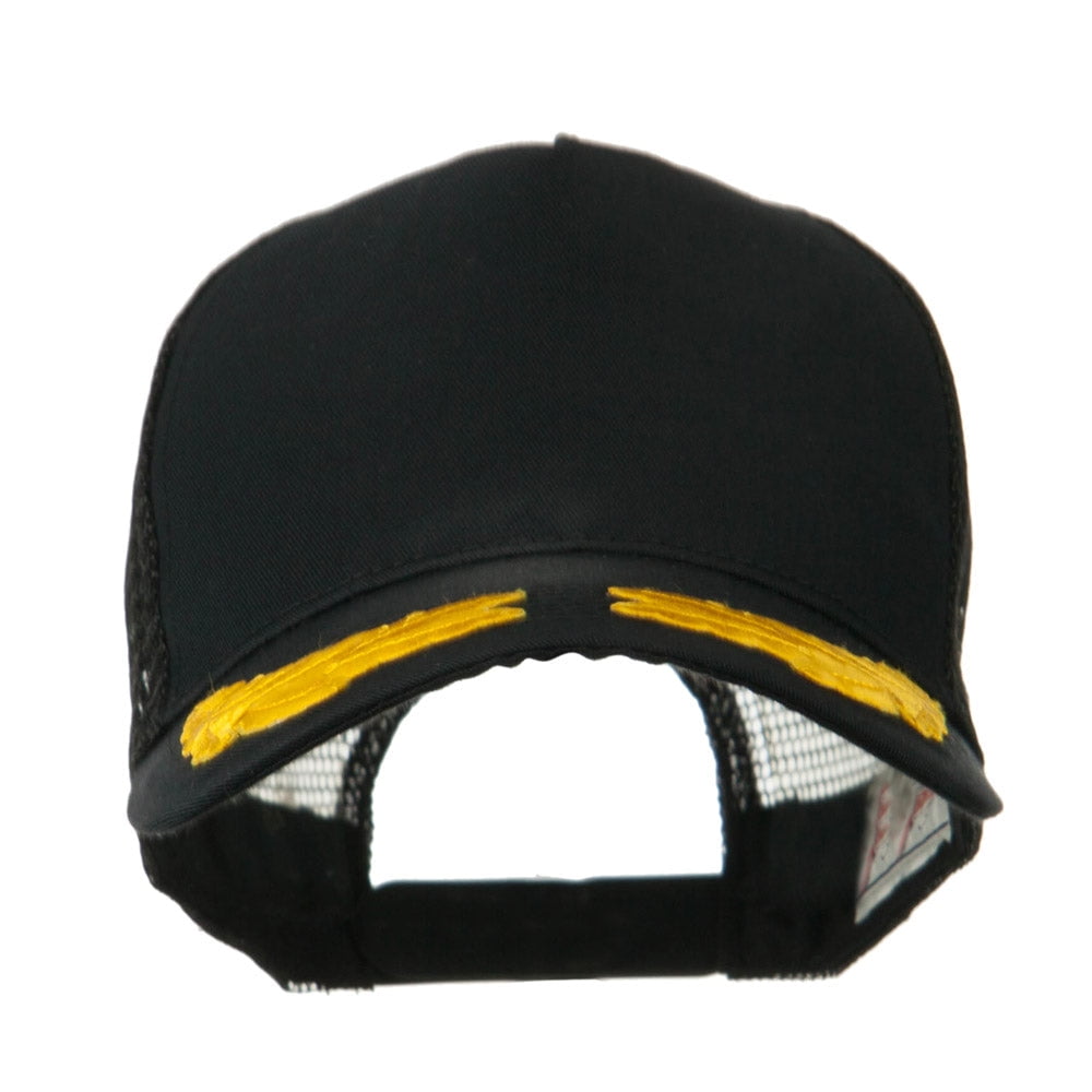 5 Panel Mesh Back Gold Oak Leaves Patch Cap - Black OSFM - Walmart.com