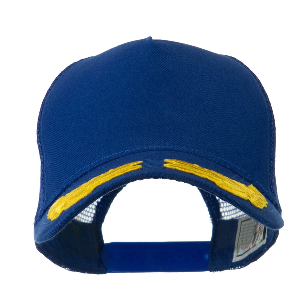 5 Panel Mesh Back Gold Oak Leaves Patch Cap - Royal OSFM - Walmart.com