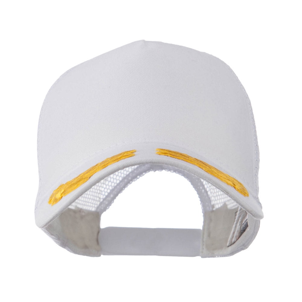 5 Panel Mesh Back Gold Oak Leaves Patch Cap - White OSFM - Walmart.com