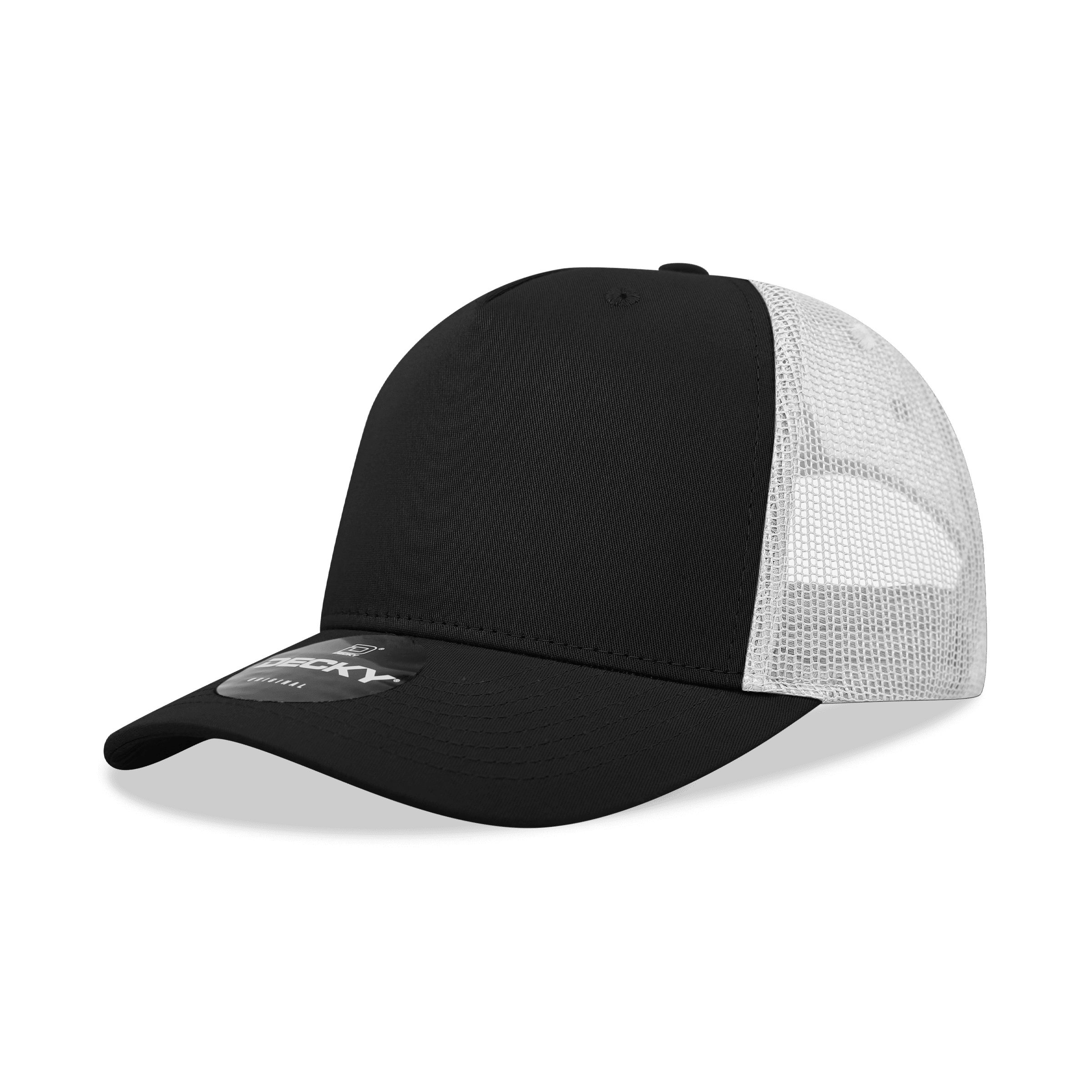 Decky 6030 5 Panel Mid Profile Structured Cotton Blend Trucker-Black ...