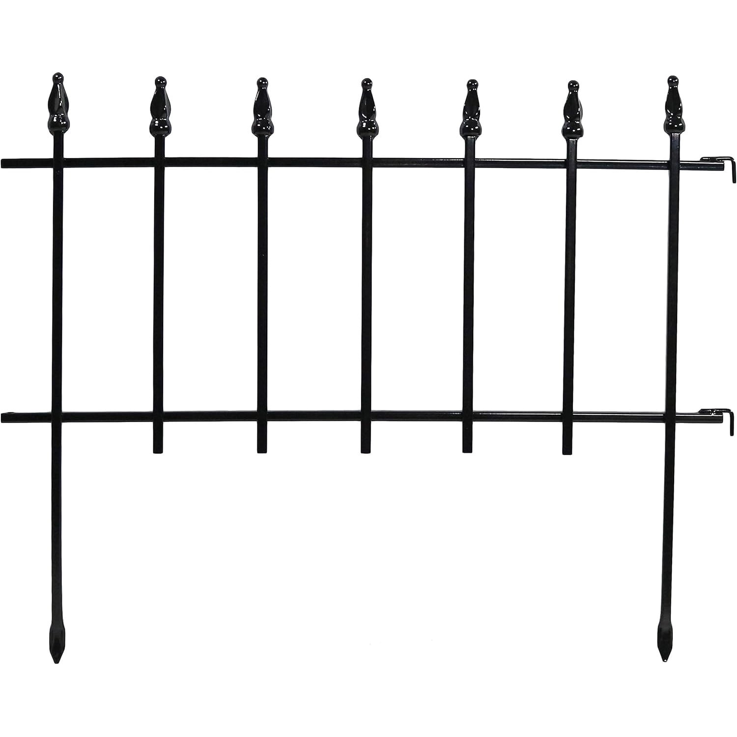 5-Panel Roman Iron Decorative Garden Fence Border - 9ft L x 18in H No ...