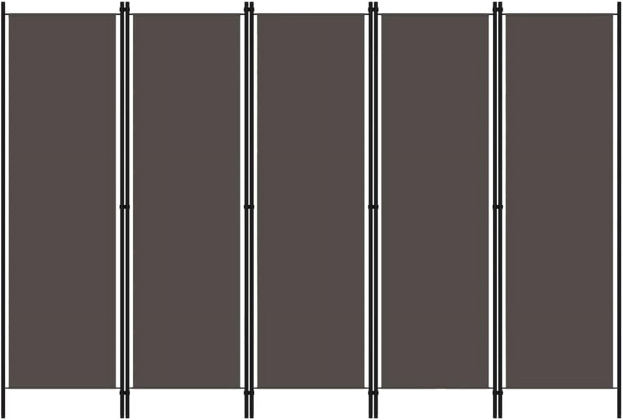 5-Panel Room Divider - Freestanding, Anthracite Color, Powder-Coated ...