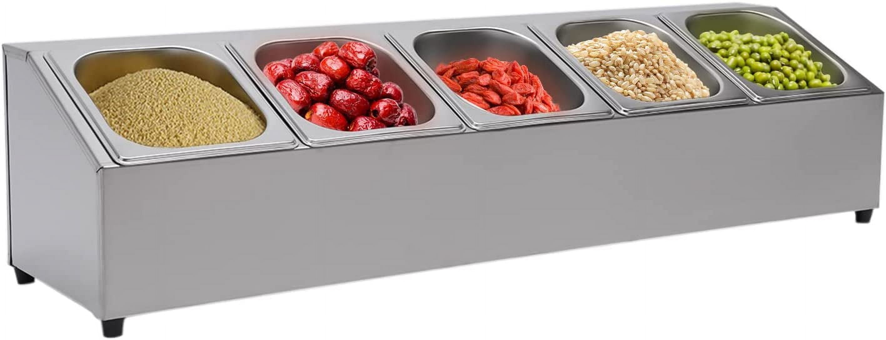 5 Pans Spice Rack Shelf Inclined Stainless Steel Jam Seasoning ...