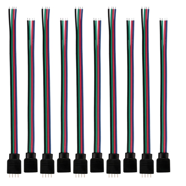 5 Paris 4 Pin strip Connector for 5050 RGB - Walmart Business Supplies