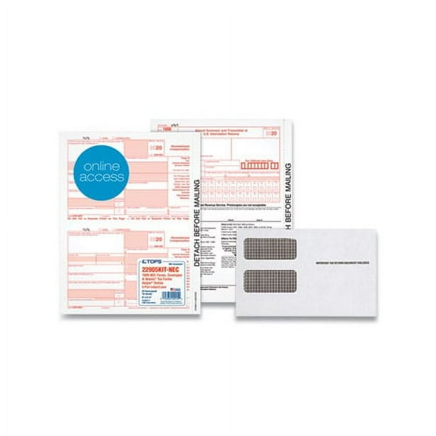 5-Part 1099-NEC Online Tax Kit 8.5 x 11, 24/Pack - Walmart Business ...