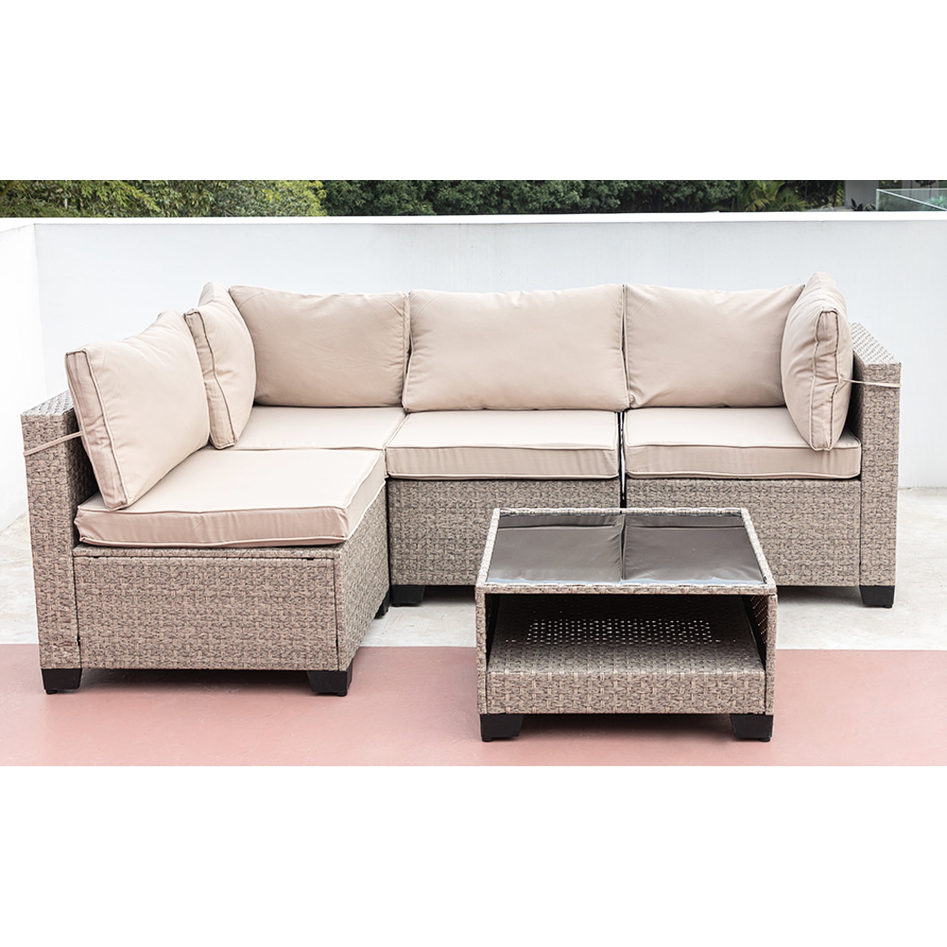 5 Patio Furniture - Water Cushions & Chic Outdoor Sectional With ...