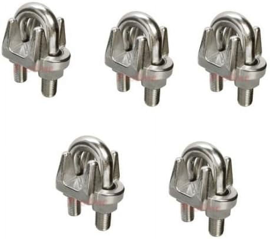 5 Pc 3/16'' Marine Stainless Steel 316 Heavy Duty Wire Rope Clips Cable ...