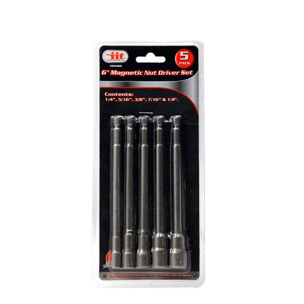 5 Pc 6" Magnetic Nut Power Driver Set Setter Rapid Load Hex Shank Quick ...