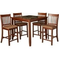 Walmart 5 Pc Cherry Counter Height Dining Set, Kitchen Dinette with ...