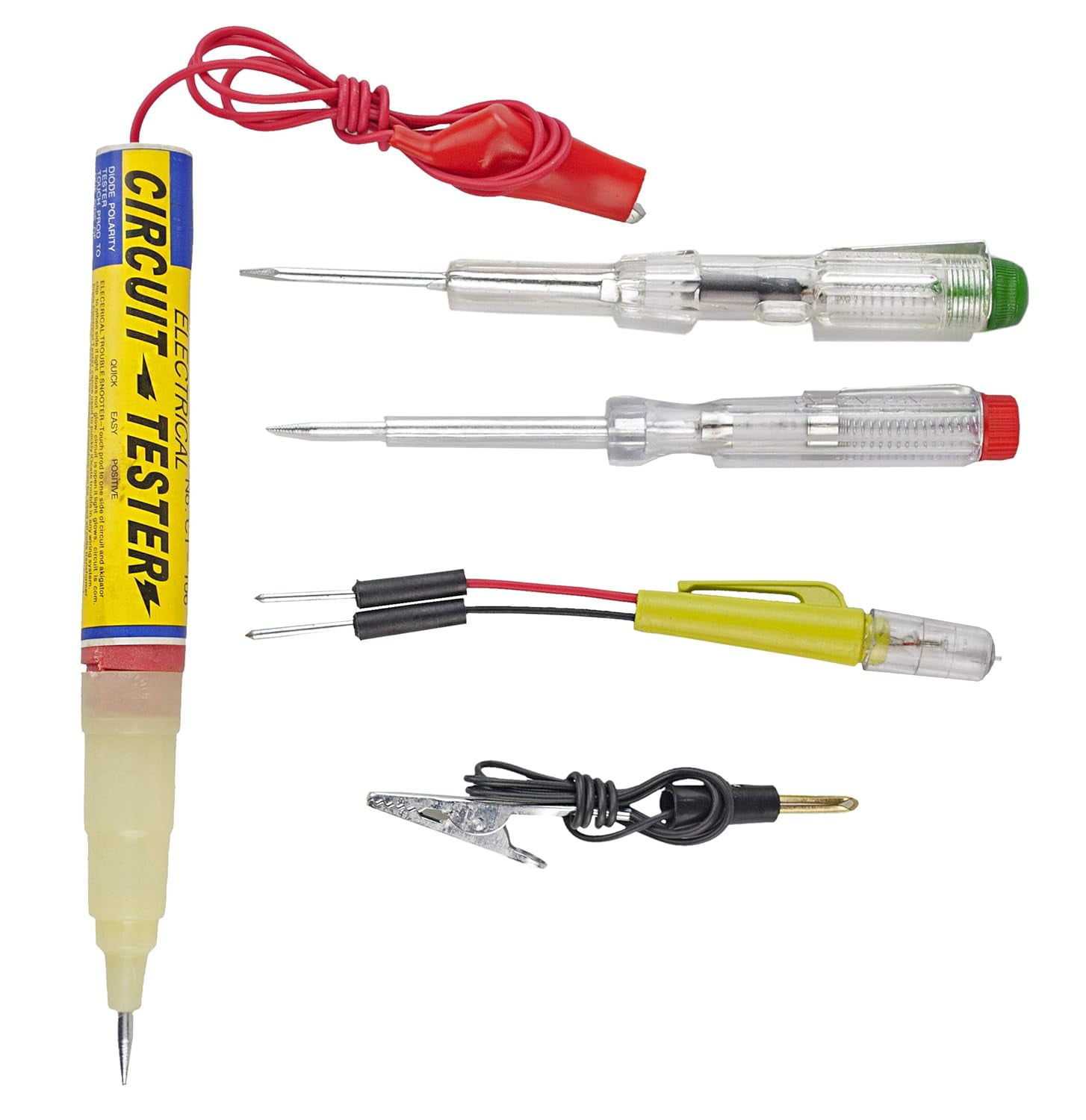 5 Pc. Circuit & Voltage Testing Kit | Includes Continuity, Plug, Auto ...