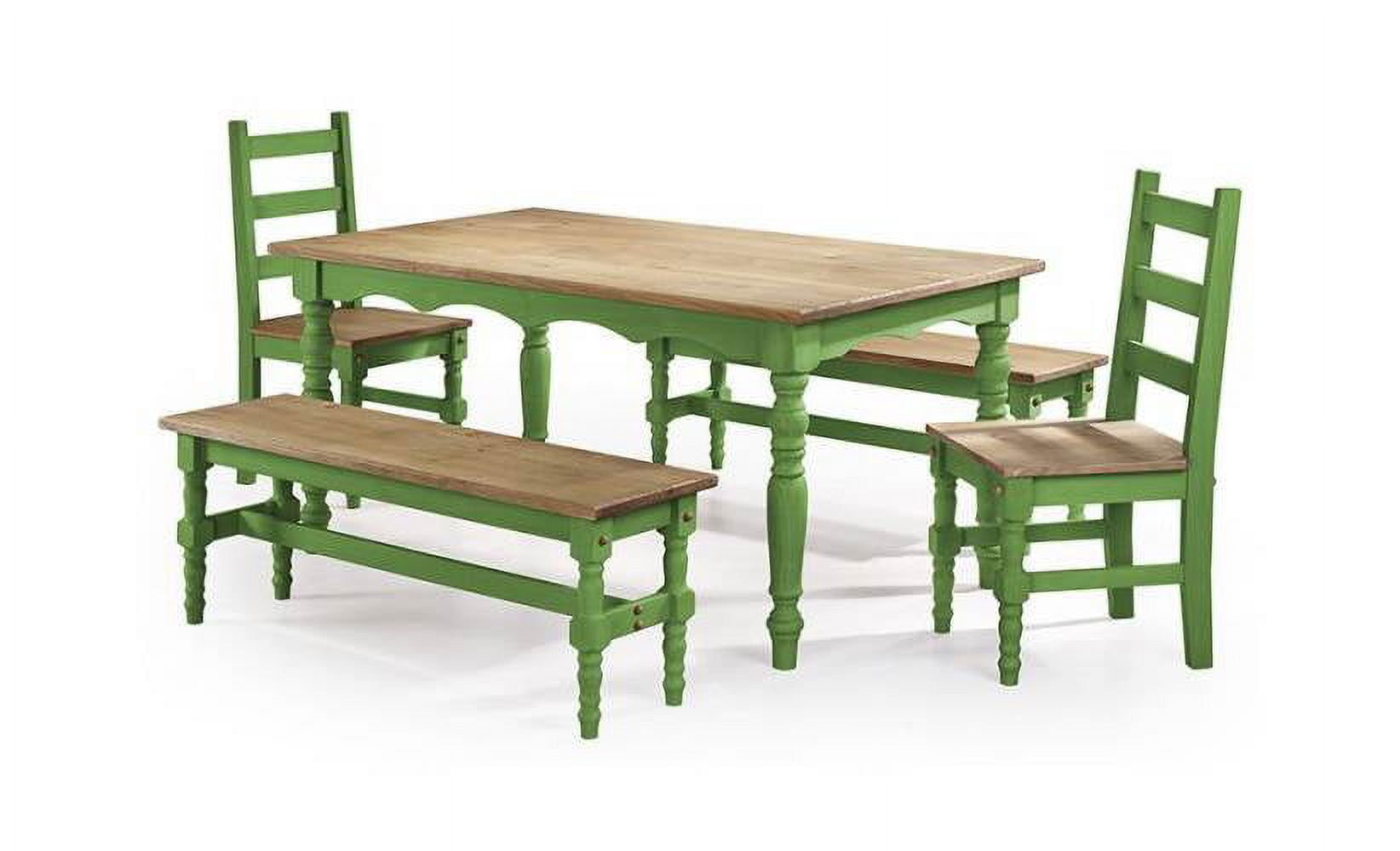 Jay 5-Piece Solid Wood Dining Set with 2 Benches, 2 Chairs, and 1 Table ...