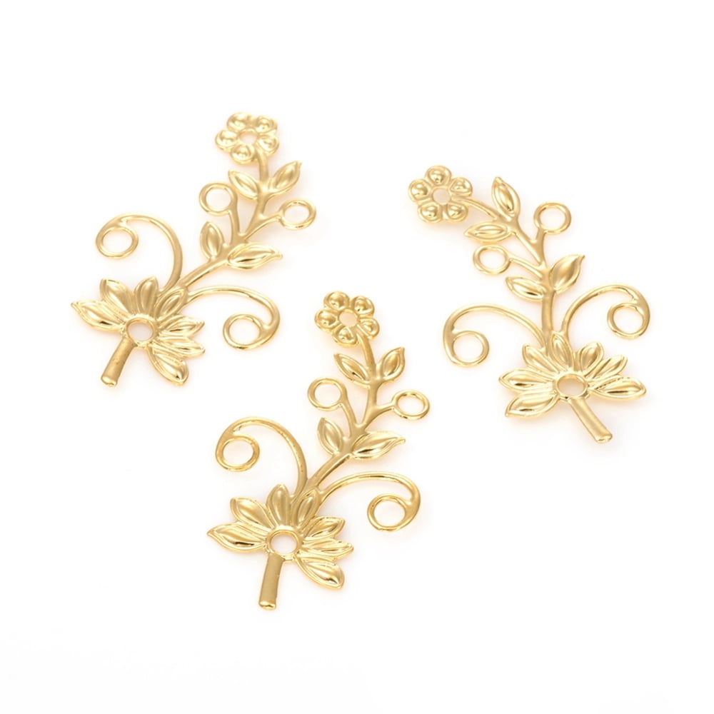 5 Pc Flower Shape Links Brass Links Connectors Long-Lasting Link Charms ...